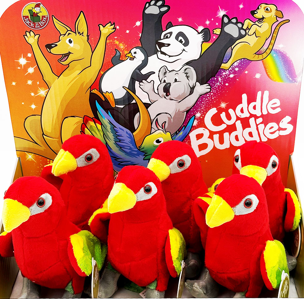 SA118 – Cuddle Buddies Red Lory Bird - Jack in the Box